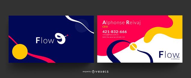 Creative Flow Business Card Design Vector Download