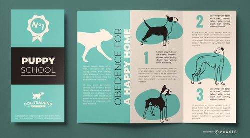 Dog Training Brochure Template Vector Download