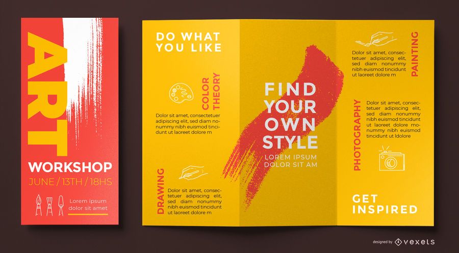 Art Workshop Brochure Template - Vector Download Art Workshop Brochure Template - Vector Download