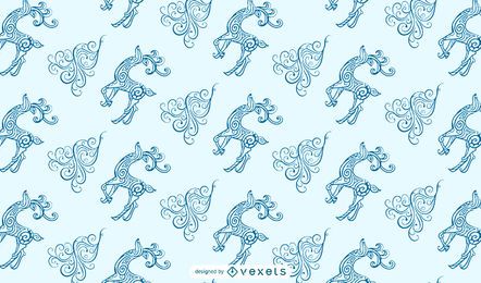 Ornamental Reindeer Pattern Design Vector Download