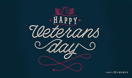 Happy Veterans Day Lettering Design Vector Download