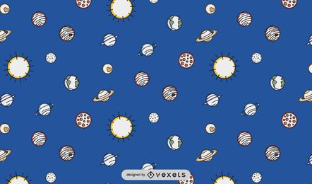 Solar System Pattern Design Vector Download