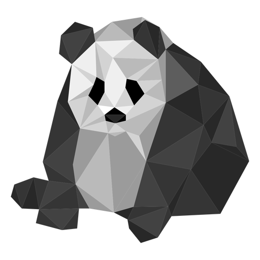 Panda sitting spot ear muzzle fat low poly animal - Transparent PNG ...