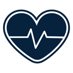 Heart Pulse Badge Sticker PNG & SVG Design For T-Shirts