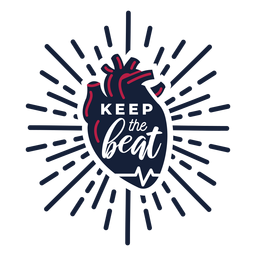 Keep The Beat Heart Pulse Badge Sticker Health PNG & SVG Design For T ...