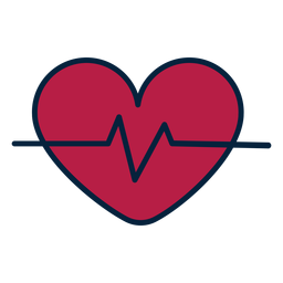 Pulse Heart Badge Sticker PNG & SVG Design For T-Shirts