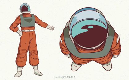 Astronaut Space Character Set Vector Download