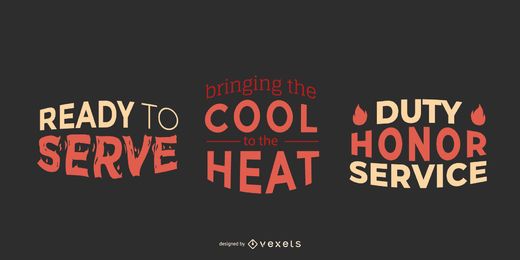 Firefighter Lettering Design Set Vector Download