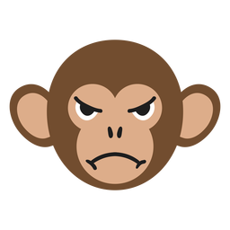 Monkey Muzzle Angry Flat Sticker PNG & SVG Design For T-Shirts