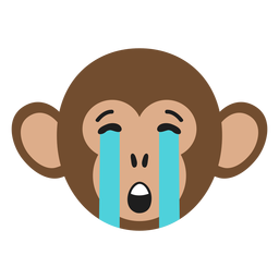 Monkey Muzzle Sad Flat Sticker PNG & SVG Design For T-Shirts