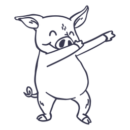 Pig Dance Dancing Stroke Transparent PNG & SVG Vector