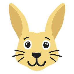 Rabbit Bunny Muzzle Joyful Flat Sticker PNG & SVG Design For T-Shirts