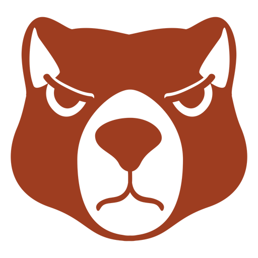 Beaver angry head muzzle flat - Transparent PNG & SVG vector file