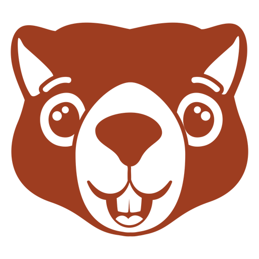 Beaver happy head muzzle flat - Transparent PNG & SVG vector file