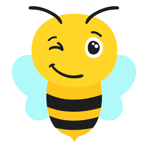 Bee wink muzzle head flat - Transparent PNG & SVG vector file