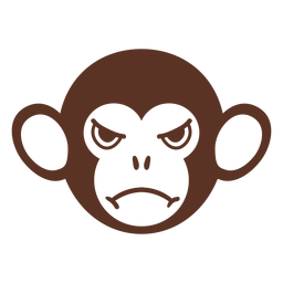 Monkey Angry Head Muzzle Flat PNG & SVG Design For T-Shirts