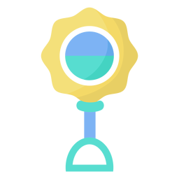 Design PNG E SVG De Chocalho Sol Plana Para Camisetas