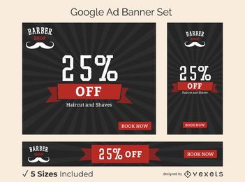 Barber Shop Ad Banner Set Vector Download
