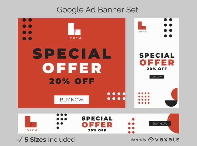 Bold Typography Ad Banner Set - Vector Download