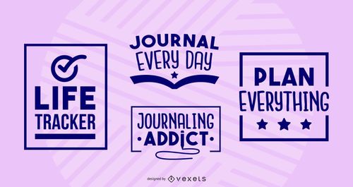 Journaling Badges Set Vector Download