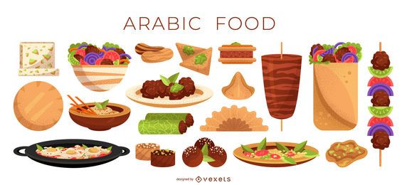 Arabic Food Illustration Collection Vector Download