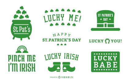 St Patricks Lettering Set Vector Download