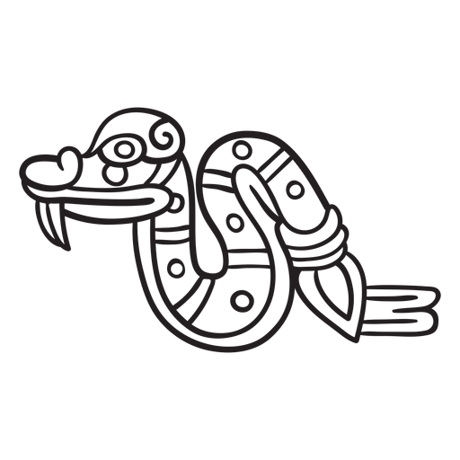 Aztec stroke symbols snake - Transparent PNG & SVG vector file