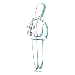 Hand Drawn British Royal Guard Stand PNG & SVG Design For T-Shirts
