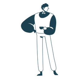 Stroke British English Tea Man PNG & SVG Design For T-Shirts