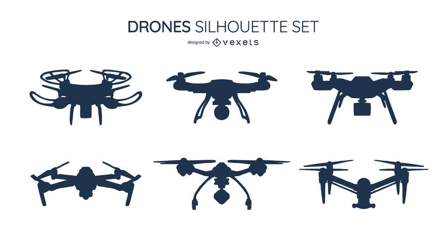Drone Silhouette Design Pack Vector Download