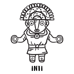 Inti Inca Mtyhology Outline PNG & SVG Design For T-Shirts