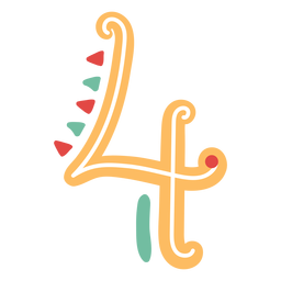 Mexican Style Number Four Lettering PNG & SVG Design For T-Shirts