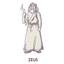 Zeus Hand Drawn Gray PNG & SVG Design For T-Shirts