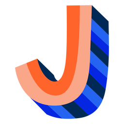Colorful 3d Letter J PNG & SVG Design For T-Shirts