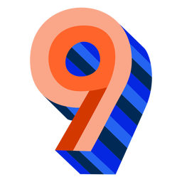 Colorful 3d Number 9 PNG & SVG Design For T-Shirts