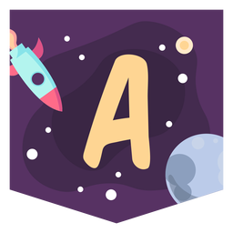 Colorful Space Letter A Flat - Transparent PNG & SVG Vector File