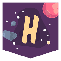 Colorful Space Letter H Flat PNG & SVG Design For T-Shirts