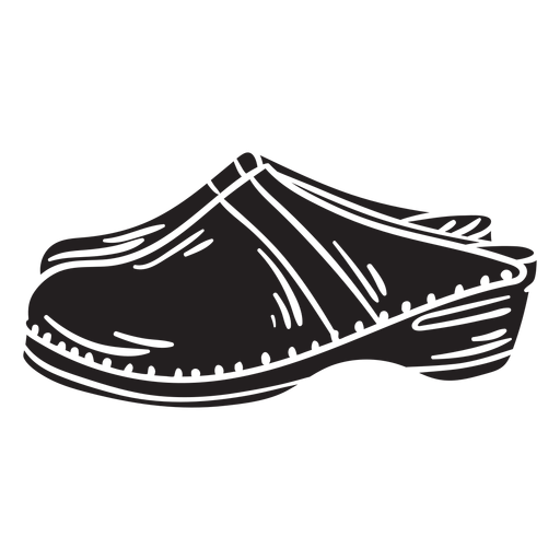 Shoes clogs traditional footwear black - Transparent PNG & SVG vector file