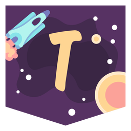 Space Alphabet T Banner PNG & SVG Design For T-Shirts