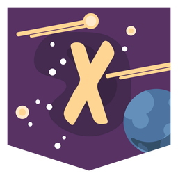 Space Alphabet X Banner PNG & SVG Design For T-Shirts