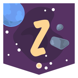 Space Alphabet Z Banner PNG & SVG Design For T-Shirts