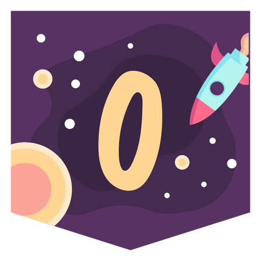Space number 0 banner - Transparent PNG & SVG vector file
