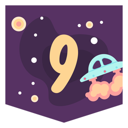 Space Number 9 Banner PNG & SVG Design For T-Shirts