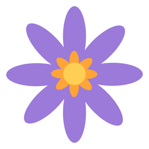 Flor morada con pétalos menores planos - Descargar PNG/SVG transparente