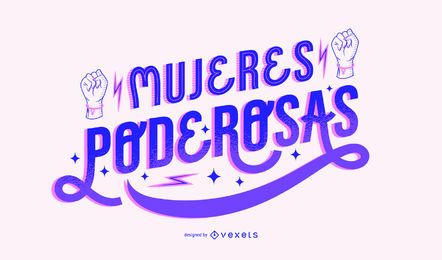 Women's Power Day Spanish Lettering Vector Download