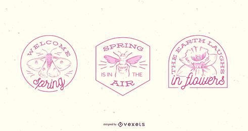 Spring Badge Set Vector Download