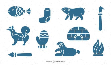 Eskimo Elements Vinyl Set Vector Download