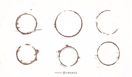Coffee Ring Design Set Vector Download
