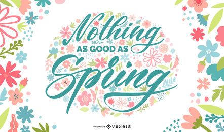Spring Floral Lettering Design Vector Download