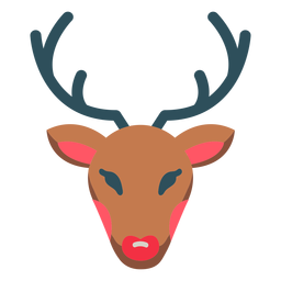 Christmas Reindeer Rudolph Icon PNG & SVG Design For T-Shirts